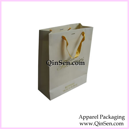 Unique paper bag with Custom stamped logo for Clothing Shopping AB00054